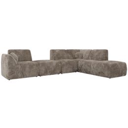 ECKSOFA NOARA 6M L Hellbraun Cord - Rechts