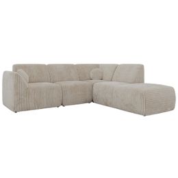 ECKSOFA NOARA 5M L Beige Cord - Rechts
