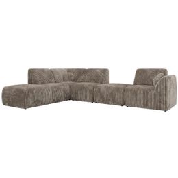 ECKSOFA NOARA 6M L Hellbraun Cord - Links