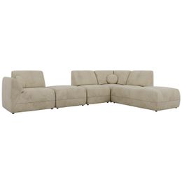 ECKSOFA NOARA 6M L Beige Velvet - Rechts