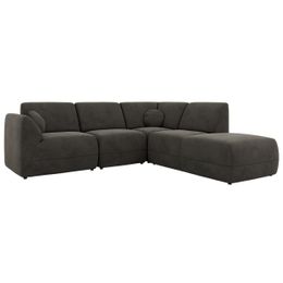 ECKSOFA NOARA 5M L Dunkelgrau Velvet - Rechts