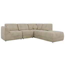 ECKSOFA NOARA 5M L Beige Velvet - Rechts