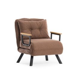 SESSEL mit Stoffbezug und Metallf&uuml;&szlig;en, umwandelbar 67/50/41 cm