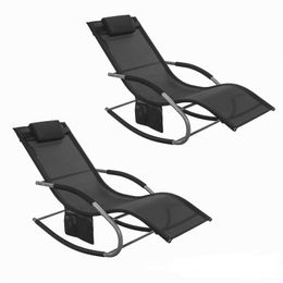 sobuy SONNENLIEGE 2 Personen, Gartenliege bis 150kg, Schwarz