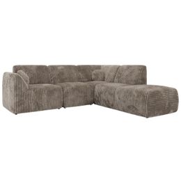 ECKSOFA NOARA 5M L Hellbraun Cord - Rechts