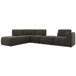 ECKSOFA NOARA 6M L Dunkelgrau Velvet - Links