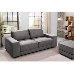 Riess Ambiente Gro&szlig;es Sofa LOFT 210cm grau Vogue Velours Samt 3-Sitzer Couch Taschenfederkern Riess-Ambiente Wohnzimmer Landhaus Modern Skandinavisch