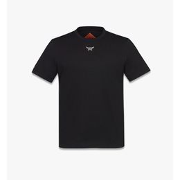 MCM T-Shirt Essential aus Bio-Baumwolle mit gedrucktem Logo MHTESBC01BK00L