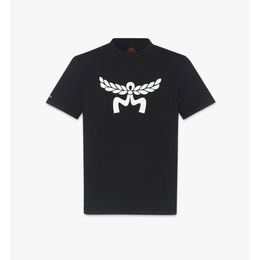 MCM T-Shirt aus Bio-Baumwolle mit Laurel-Logo-Print MHTESMM05BK00M