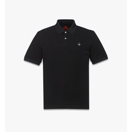 MCM Piqu&eacute;-Poloshirt mit rautenf&ouml;rmigem Aufn&auml;her MHTGABC02BK00M