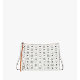 MCM Aren Umh&auml;ngetasche aus Leder mit Monogramm-Print MWRFSTA02WT001