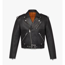 MCM Kurze Bikerjacke aus Lammleder MHJESMM04BK044