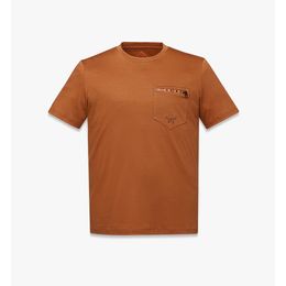 MCM Logo-T-Shirt aus merzerisierter Baumwolle mit Reissverschlusstasche MHTFSMM05CO00S