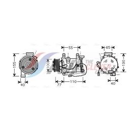 AVA CLEVER CHOICE Kompressor, Klimaanlage hdk208 f&uuml;r HONDA