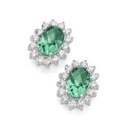 Paar Ohrstecker Smart Jewel "elegant, farbige Steine und wei&szlig;e Zirkonia, Silber 925", gr&uuml;n, Ohrringe, Damen, Silber 925 (Sterlingsilber)