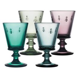 Weinglas LA ROCH&Egrave;RE FRANCE "Weingl&auml;ser Biene Abeille 240 ml 4er Set bunt", bunt, 4 tlg., Glas, Trinkgef&auml;&szlig;e, Weinglas