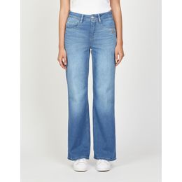 Weite Jeans Gang "94AMELIE WIDE", Damen, Gr. 29, N-Gr, blau (bahamas blau), Denim/Jeans, Obermaterial: 95% Baumwolle, 4% Polyester, 1% Elasthan, weit lang, Jeans