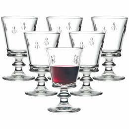 Rotweinglas LA ROCH&Egrave;RE FRANCE "Rotweingl&auml;ser Biene Abeille 350 ml 6er Set transparent", bunt (transparent), 6 tlg., Glas, Trinkgef&auml;&szlig;e, Rotweinglas