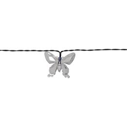 LED-Lichterkette "Papillon", transparent, Dioden 15 Stk. Flammen 15 Stk., Kabell&auml;nge 1m x Gesamtl&auml;nge 2,8m, Parforce Traditional Hunting, Lichterketten, tranparente Schmetterlinge, 2,8 m, Akku, Vierfarb-Karton