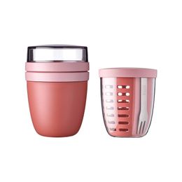 Lunchbox Mepal "Lunchpot mit Fruitpot Ellipse 2er Set", bunt (vivid mauve), B:2cm H:2cm L:2cm, Kunststoff, Lebensmittelaufbewahrungsbeh&auml;lter, Lunchbox