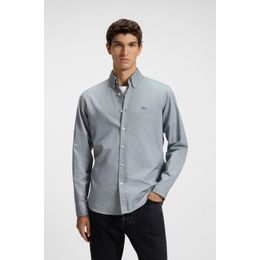 Businesshemd BOSS Orange "Rickert", Herren, Gr. S, N-Gr, gr&uuml;n (open gr&uuml;n369), Web, Obermaterial: 100% Baumwolle, regular fit, hoch geschlossener Ausschnitt, eingesetzt Manschette mit Kn&ouml;pfen, Hemden, mit Button-down-Kragen