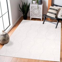Teppich Carpet City "Frise&eacute;-Teppich FANCY 904", wei&szlig;, B:160cm H:12mm L:230cm, Polypropylen (PP), Teppiche, Teppich, L&auml;ufer, Kurzflor Wohnzimmer, florale 3D-Optik, f&uuml;r Schlafzimmer