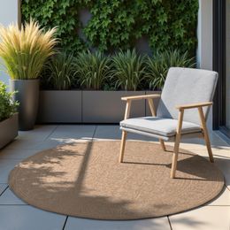 Outdoorteppich Hanse Home "Kona Wendeteppich", wei&szlig; (jute, wei&szlig;), H:5mm &Oslash;:160cm, Polypropylen, Teppiche, Outdoorteppich, In und Outdoor, Flachgewebe, wetterfest, pflegeleicht, robust