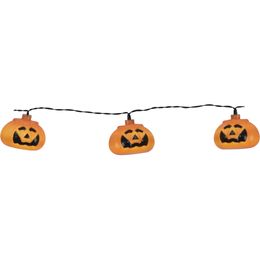 LED-Lichterkette "Halloween", orange, Dioden 8 Stk. Flammen 8 Stk., Kabell&auml;nge 0,5m x Gesamtl&auml;nge 2,1m, Parforce Traditional Hunting, Lichterketten, kaltwei&szlig;e LEDs, outdoor, Batterie, Timer, ca. 210 cm L&auml;nge