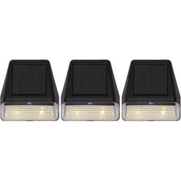 LED Solarleuchte "Solar-Wandleuchte Wandy Mini", schwarz, B:7cm H:7,5cm L:7cm T:4cm, Parforce Traditional Hunting, Leuchten, 3er-Set, kompakte Wandlaternen, D&auml;mmerungssensor