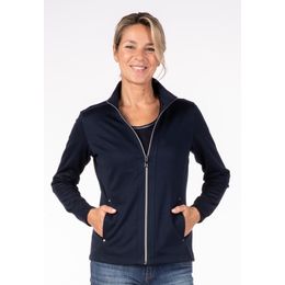 Trainingsjacke LPO "Abby III", Damen, Gr. 36 (S), navy, Web, 60% Polyester. 40% Baumwolle, regular fit h&uuml;ftbedeckend, Jacken Trainingsjacke, glatt mit matter Struktur