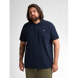 Poloshirt PETROL INDUSTRIES, Herren, Gr. 6XL, blau (navy blau), Jersey, Obermaterial: 100% Baumwolle, unifarben, regular fit taillenbedeckt, ohne Ausschnitt, Shirts, mit Logo Stickerei