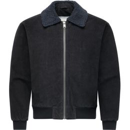Cordjacke Ragwear "Alees Cordy", Herren, Gr. S (48), dunkelgrau, Obermaterial: 100% Baumwolle. Innenfutter: 100% Polyester. Wattierung: 100% Polyester, oversize h&uuml;ftbedeckend, Rippb&uuml;ndchen, Jacken, Kordjacke mit kuscheligem Kragen