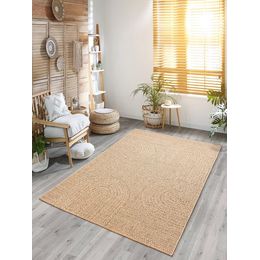 Teppich the carpet "Kansas", beige (natur), B:60cm H:1mm L:90cm, Polypropylen, Teppiche, Teppich, moderner robuster In und Outdoor Teppich Jute Look