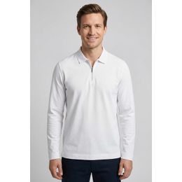 Langarmshirt Fynch-Hatton, Herren, Gr. XL, new sanftes wei&szlig;, Web, Obermaterial: 100% Baumwolle, unifarben, normal h&uuml;ftbedeckend, Rundhals, Shirts Langarmshirt, normale Passform, mit Zipper, mit Hemdkragen, h&uuml;ftbedeckende L&auml;nge