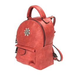 Allg&auml;u Rebell Rucksack ALLG&Auml;U REBELL "Rosi", Damen, Gr. B/H/T: 20cm x 16cm x 10cm, rot, Lederimitat, Rucks&auml;cke Rucksack, mit mehreren Tragem&ouml;glichkeiten