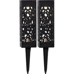 LED Solarleuchte "Solar Dekoration Izola", schwarz, B:6cm H:18cm L:6cm T:6cm &Oslash;:6cm, Parforce Traditional Hunting, Leuchten, 2er-Set, wei&szlig;es Licht, D&auml;mmerungssensor, Schalter