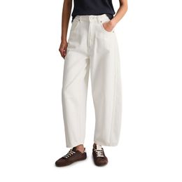 Marc O'Polo Relax-fit-Jeans MARC O'POLO DENIM "aus Rigid Denim", Damen, Gr. 29, L&auml;nge 32, wei&szlig;, Obermaterial: 100% Baumwolle, unifarben, relaxed fit kn&ouml;chelfrei, Jeans