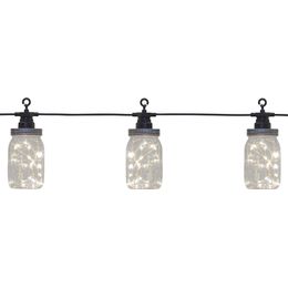 LED-Lichterkette "Circus Bottle", transparent, Dioden 100 Stk. Flammen 10 Stk., Kabell&auml;nge 5m x Gesamtl&auml;nge 4,5m, Parforce Traditional Hunting, Lichterketten, ca. 15x6,2 cm, ca. 4,5 m L&auml;nge, mit Trafo, outdoor, Vierfarb-Karton