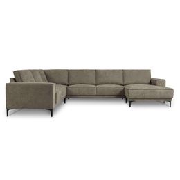 Wohnlandschaft OTTO HOME "OLAND U-Form, XXL, B: 342 cm, Skandi-Design", braun, B:342cm H:85cm T:260cm, 100% Polyester, Sofas, Wohnlandschaft, Skandi-Design in Struktur, Flachgewebe, Luxus-Microfaser, Boucle