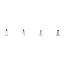 LED-Lichterkette "Eddy", schwarz, Dioden 10 Stk. Flammen 10 Stk., Kabell&auml;nge 2m x Gesamtl&auml;nge 1,8m, Parforce Traditional Hunting, Lichterketten, Metall, ca. 1,8 m + 2 m Zuleitung, Akku, outdoor, Vierfarb-Karton