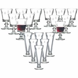 Gl&auml;ser-Set LA ROCH&Egrave;RE FRANCE "Wein- und Sektgl&auml;ser Biene Abeille 18er Set transparent", bunt (transparent), B:2cm H:2cm, Glas, Trinkgef&auml;&szlig;e, Sp&uuml;lmaschinengeeignet