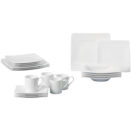 Villeroy & Boch Geschirr-Set VILLEROY & BOCH "Basic-Set Modern Grace 20er Set wei&szlig;", wei&szlig;, 20, Porzellan, Geschirr-Sets, Geschirr-Set, Sp&uuml;lmaschinengeeignet, Mikrowellenfest