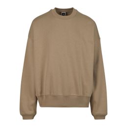 Rundhalspullover DEF "DEF Herren DEF Crewneck", Herren, Gr. S, beige (dust), 80% Baumwolle, 20% Polyester, unifarben, relaxed fit, Rundhals, Pullover Rundhalspullover