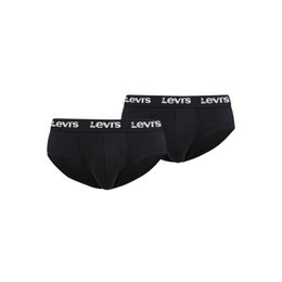 Levi's Slip LEVI'S "Slip Repeat Logo Brief 2P 2er Pack", Herren, Gr. XL, schwarz, Obermaterial: 95% Baumwolle CO. 5% Elasthan EL., Unterhosen Slip