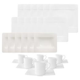 Villeroy & Boch Geschirr-Set VILLEROY & BOCH "Kombiservice Modern Grace 30er Set wei&szlig;", wei&szlig;, 30, Porzellan, Geschirr-Sets, Geschirr-Set, Sp&uuml;lmaschinengeeignet, Mikrowellenfest