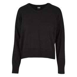 Rundhalspullover Urban Classics "Urban Classics Damen Ladies Eco Viscose Oversized Basic Sweater", Damen, Gr. XXL, schwarz, 52% Viskose, 28% Polyester, 20% Polyamid, unifarben, oversize, Rundhals, Pullover Rundhalspullover