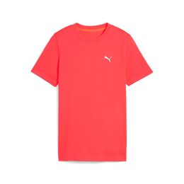 T-Shirt Puma "TAD ESS TEE B", Jungen, Gr. 140, wei&szlig; (glowing rot, Puma wei&szlig;), Jersey, Obermaterial: 100% Polyester, unifarben, regular fit normal, Rundhals, Shirts T-Shirt, ergonomische Schnitte, kurze &Auml;rmel, sportlicher Stil
