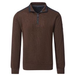 Sweatshirt Casamoda "Casamoda Sweattroyer uni", Herren, Gr. L, braun, 70% Baumwolle, 30% Polyester, Sweatshirts Sweatshirt