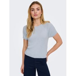 Jacqueline de Yong Kurzarmpullover JDY "JDYBODILLA S/S GLITTER PULLOVER KNT NOOS", Damen, Gr. XS, cashmere blau detail:with silber lurex, Strick, Obermaterial: 74% Viskose, 26% metallisierte Fasern, Glitzermuster, unifarben, loose fit h&uuml;ftlang, Rundhals, Pullover, mit Glitzer-Effekt