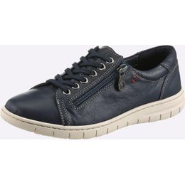 Schn&uuml;rschuh Casual Looks, Damen, Gr. 36, dunkelblau, Glattleder, Schuhe Schn&uuml;rschuh
